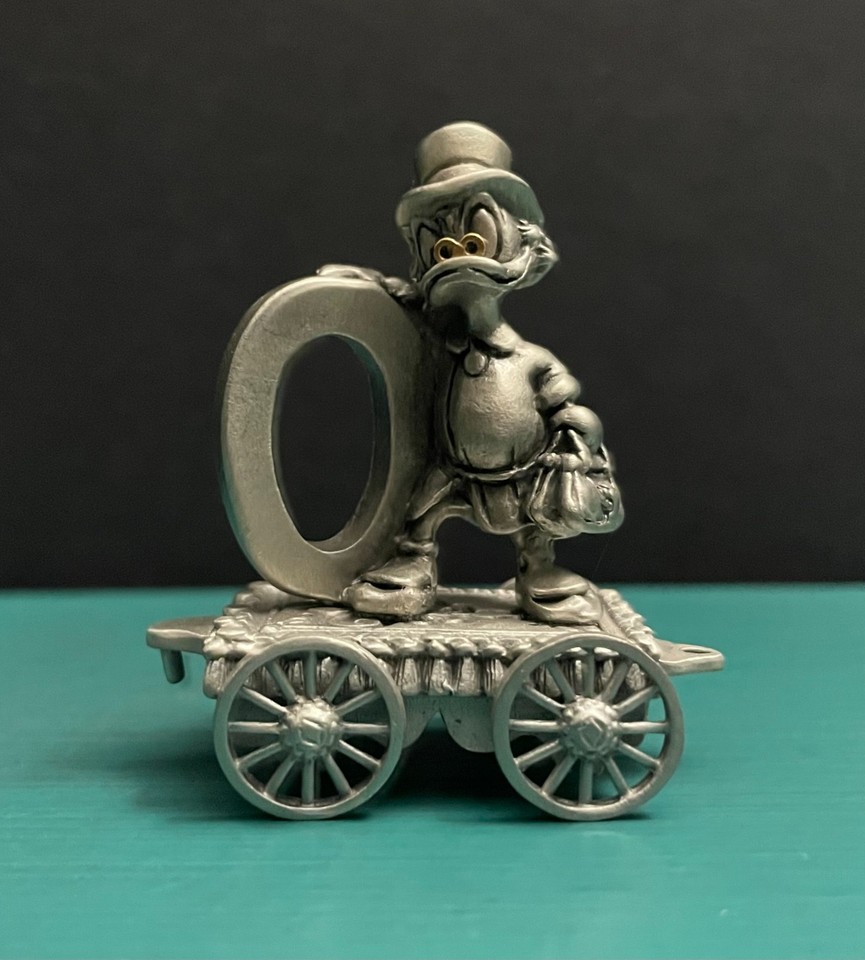 Disney Hudson Pewter Scrooge McDuck Hat Birthday #0 Train Engine Car ...