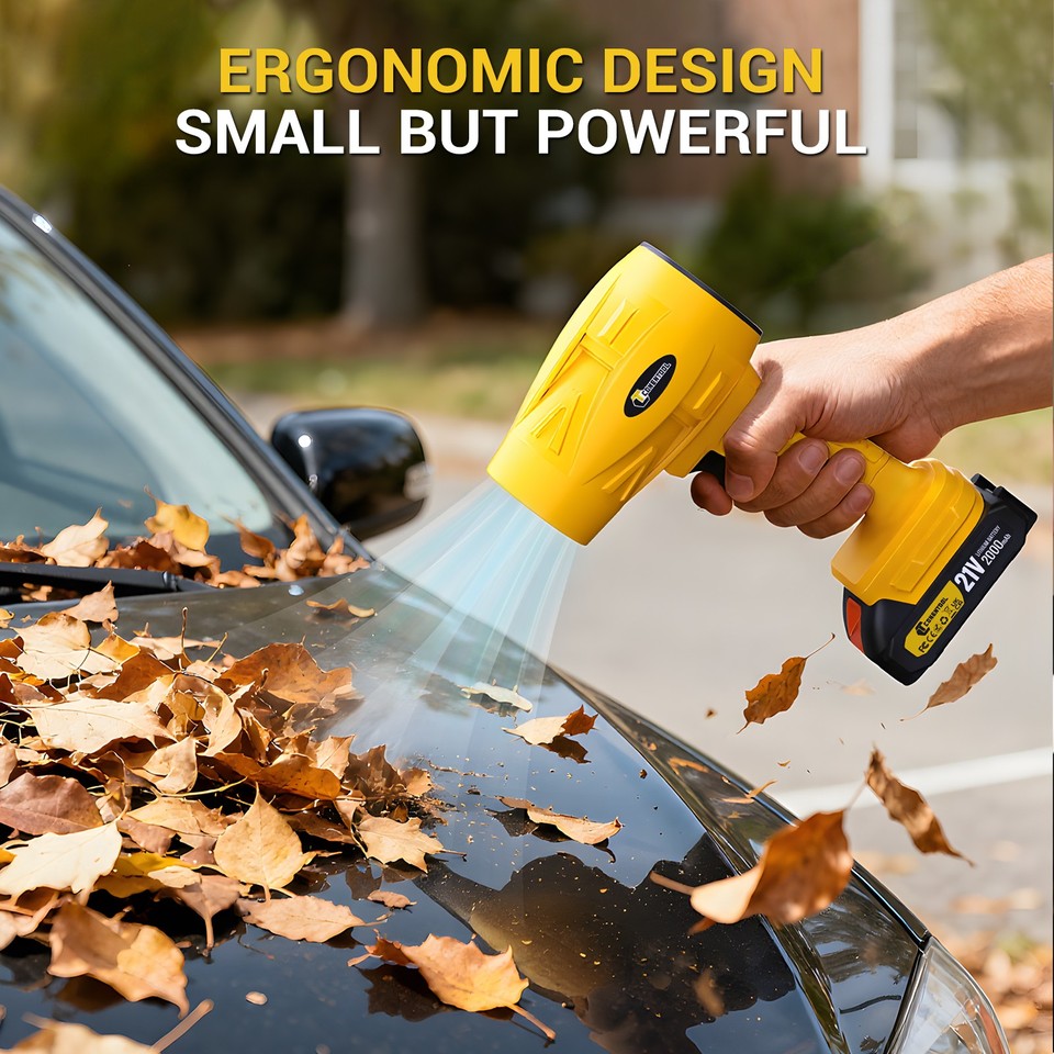 2 Battery Cordless Electric Turbo Leaf Blower Power Jet Dry Air Blower ...