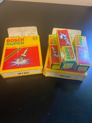 Set of (8) NOS BOSCH W7AC Super Spark Plugs .6mm CU Electrode. Made in ...