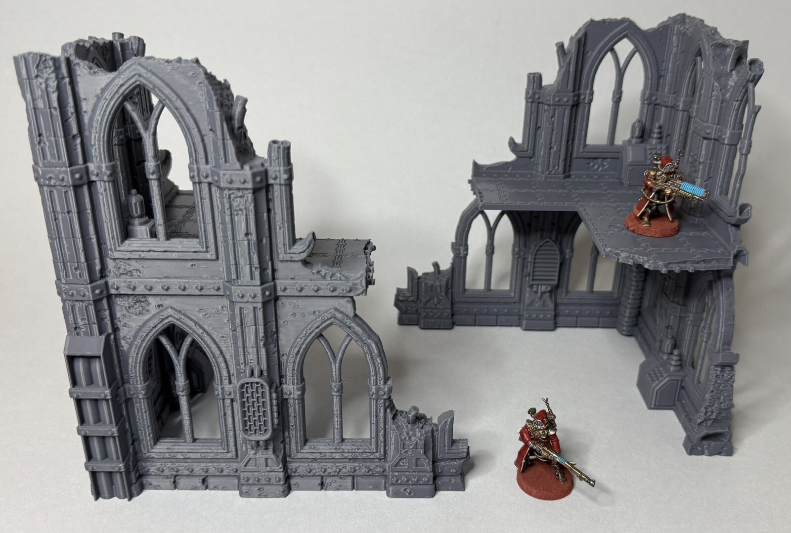 Gothic Ruined Tower B (x2) Terrain Scenery for Warhammer 40k Tabletop