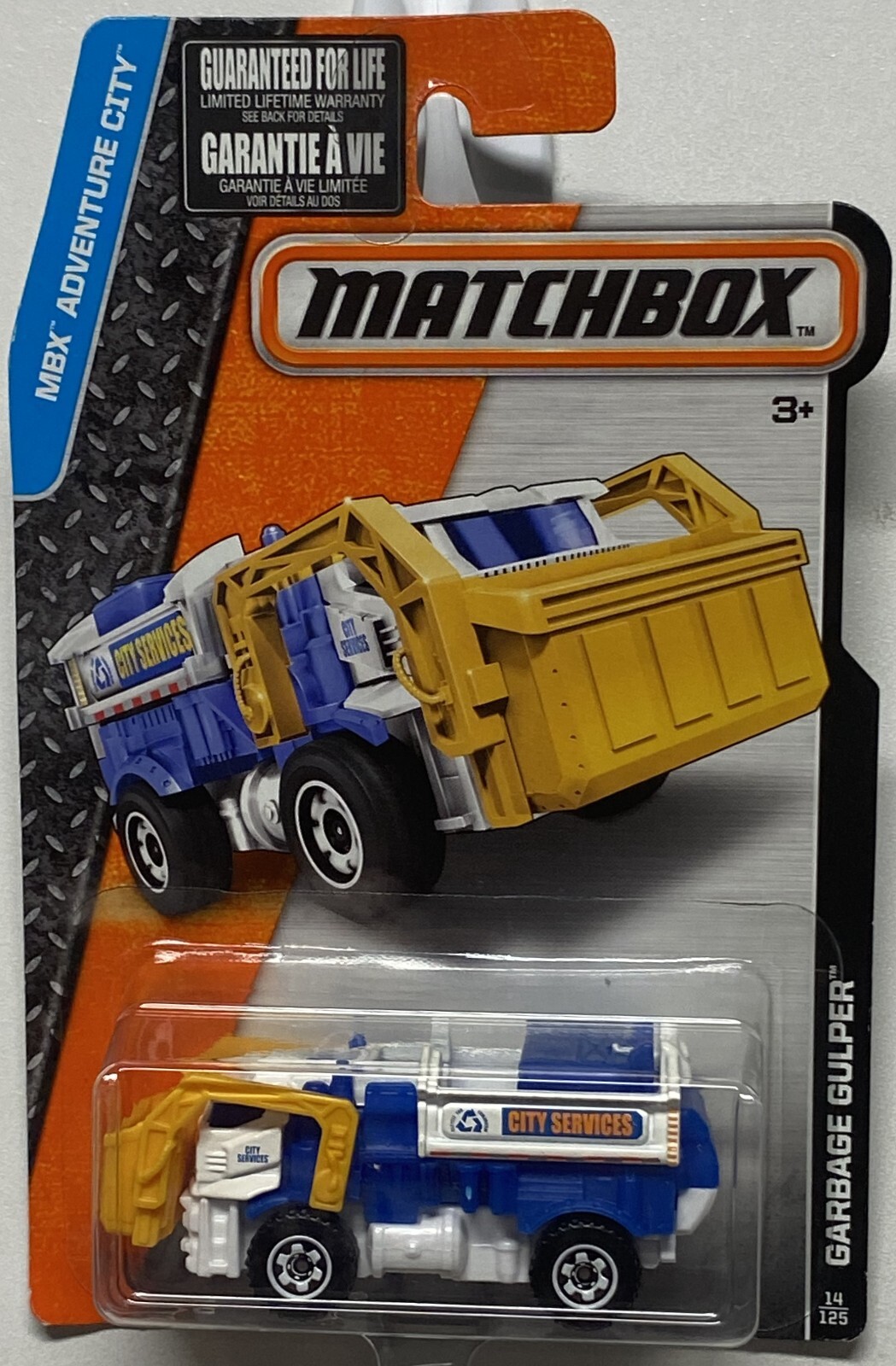 Matchbox 2016 MBX Adventure City Garbage Gulper Front Load Garbage ...