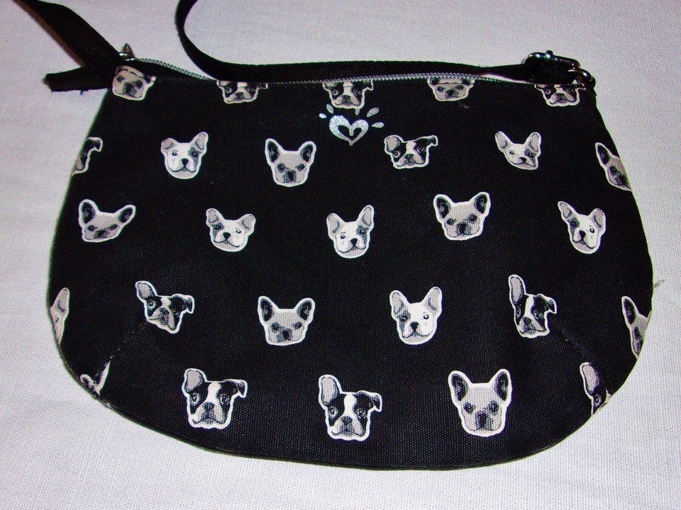 Justice French Bulldog Canvas Black & White Purse with Iridescent ...
