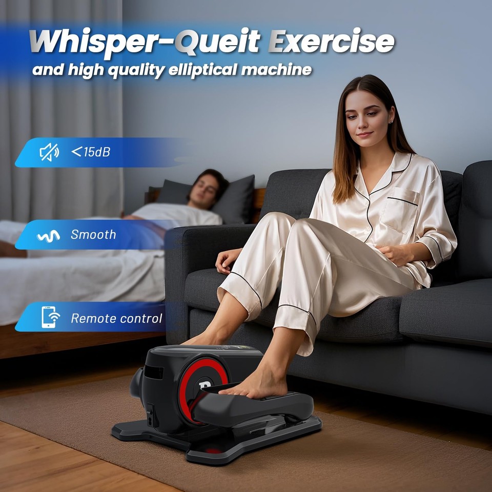 Under Desk Elliptical Machine, Elliptical Leg Exerciser with Bluetooth ...