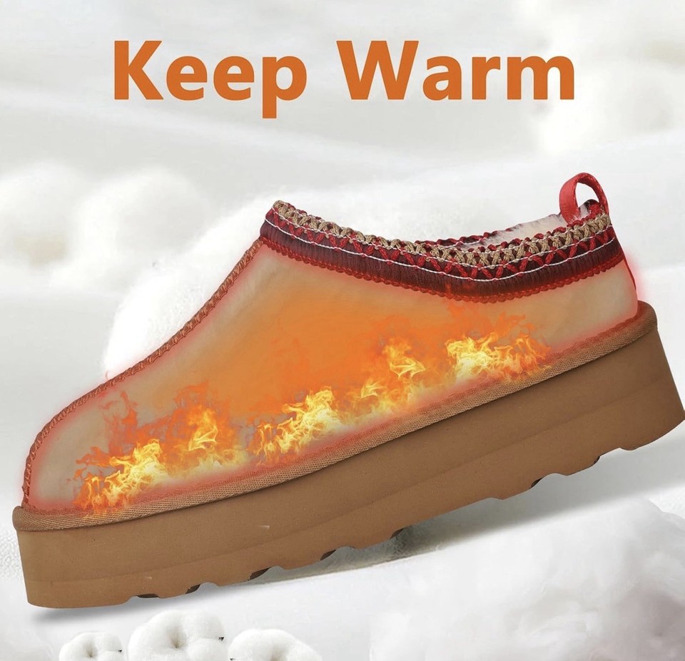 Women'S Slippers Platform Mini Boots Short Ankle Boot Fur Fleece Lined ...