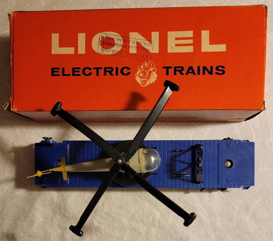Lionel #3419 helicopter car Dark blue With Helicopter Launcher Great ...