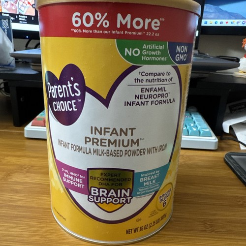 Parent's Choice Infant Premium Formula Milk-Based Powder Iron & DHA 36 ...