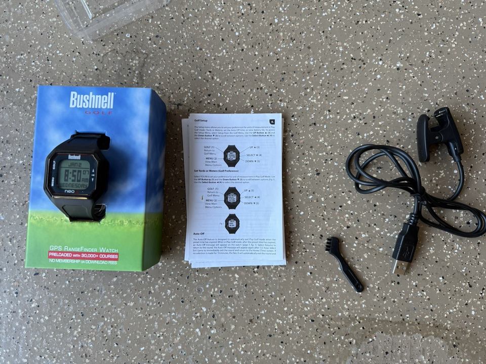 Bushnell Neo X Digital Watch Golf Laser Range Finder GPS w/ Charger ...