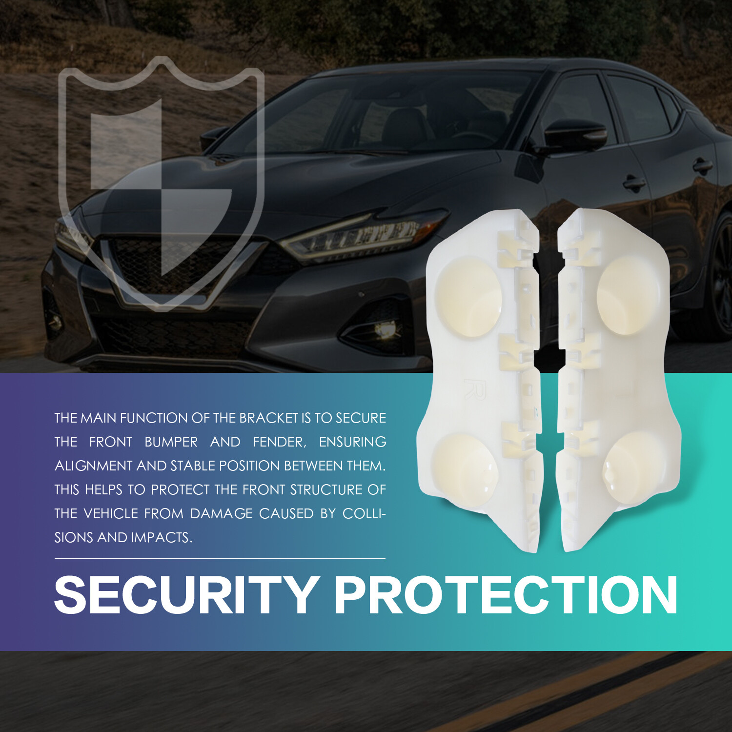 Left & Right Front Bumper to Fender Brackets for 2016-2020 Nissan ...