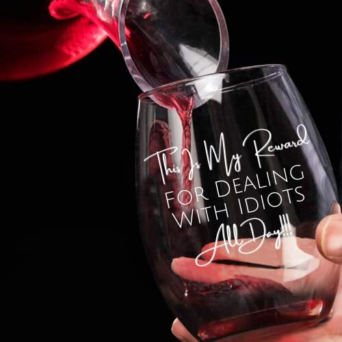 My Reward For Dealing With Idiots Wine Tumbler Drinking Glass Stemless ...