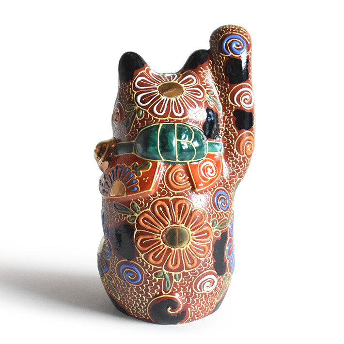 Japanese Kutani ware Banzai beckoning cat beckoning cat Akamori from Japan | eBay