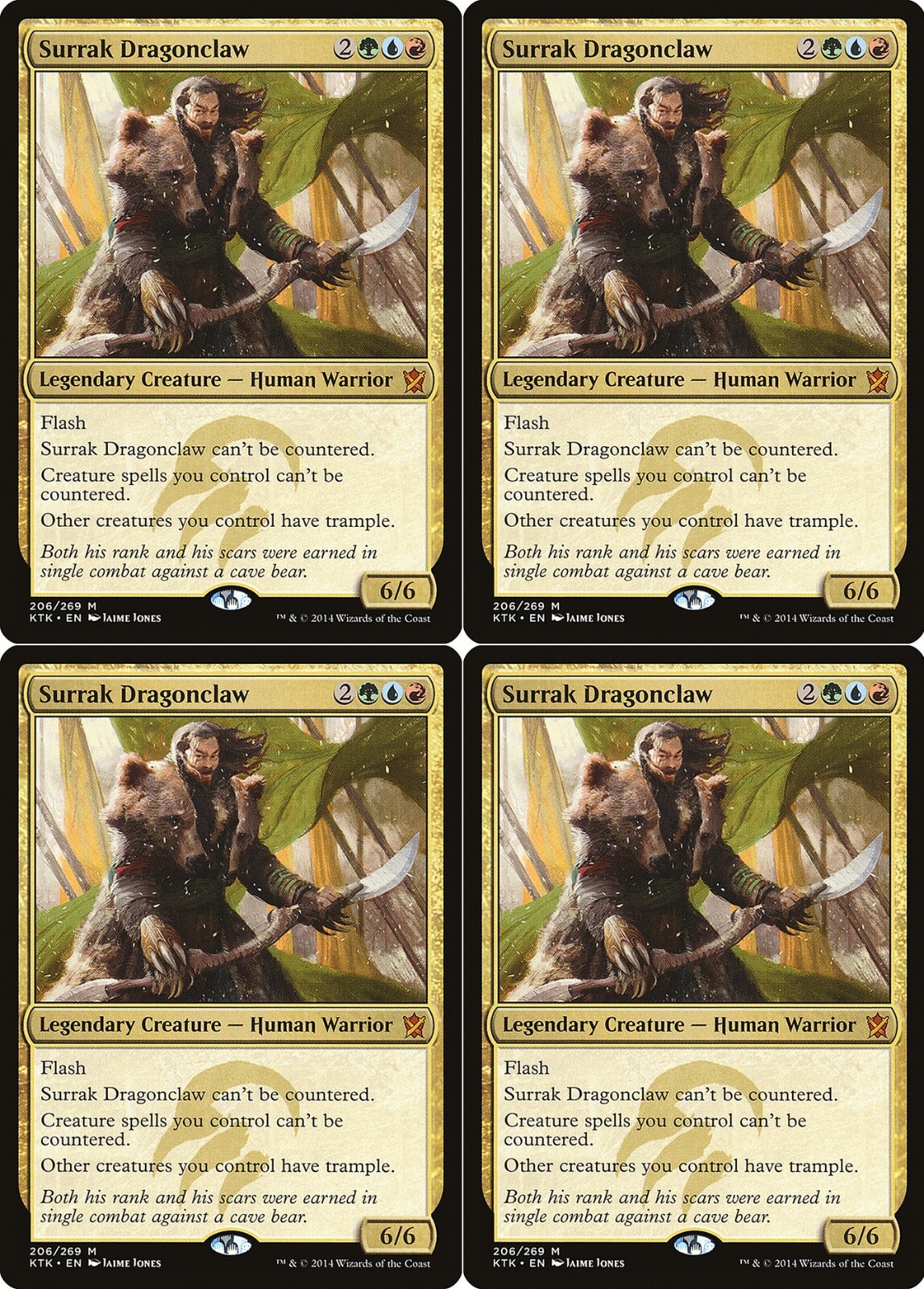 Surrak Dragonclaw X4 Khans of Tarkir MTG Magic the Gathering NM/LP ...