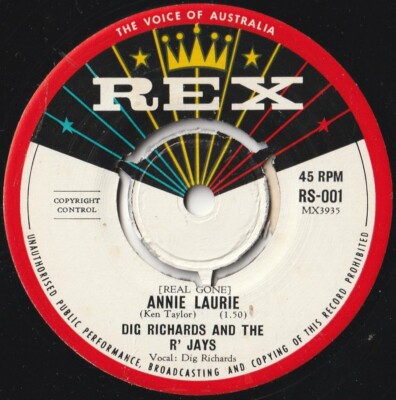 DIG RICHARDS 45: ANNIE LAURIE/SOUTH OF THE BORDER AUSSIE REX 001 NM/NM ...