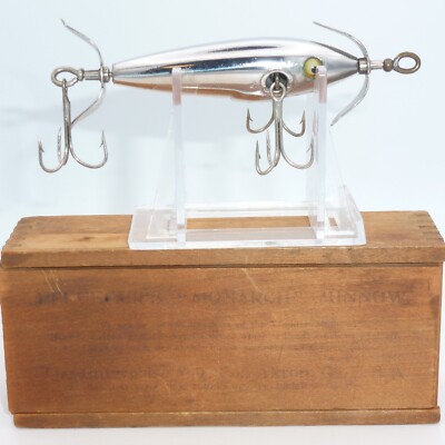 Very Scarce Intro Pflueger Metalized Monarch Minnow in Wood Box | eBay