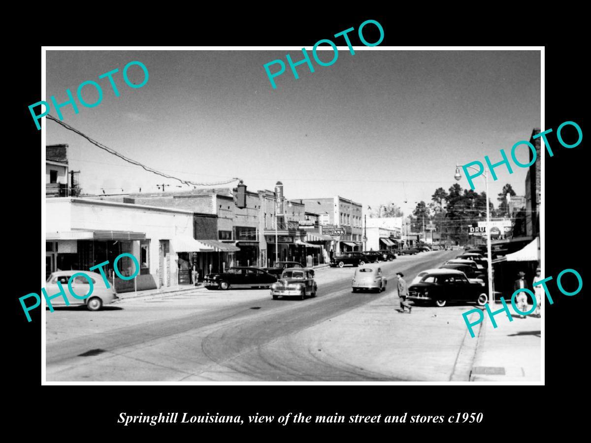 OLD LARGE HISTORIC PHOTO OF SPRINGHILL LOUISIANA THE MAIN ST & STORES ...