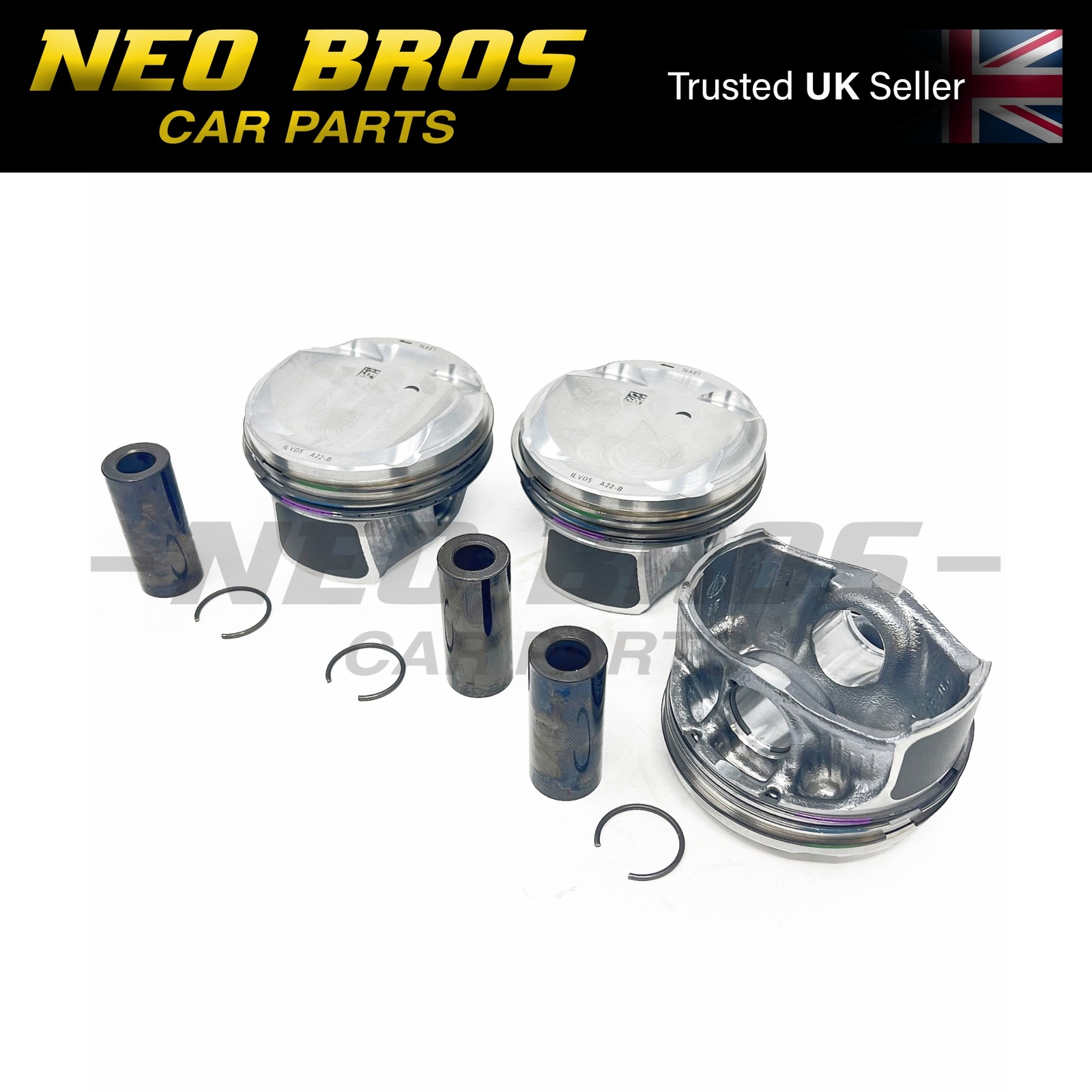 OE Piston & Rings Set of x3, Peugeot 3008 16- 1.2 PureTech EB2 ...