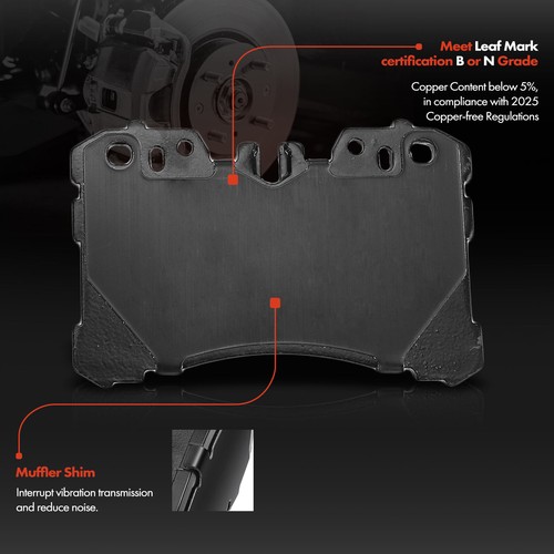 Front Side Ceramic Brake Pads for Lexus LS460 2007-2013 2016-2017 LS500 ...