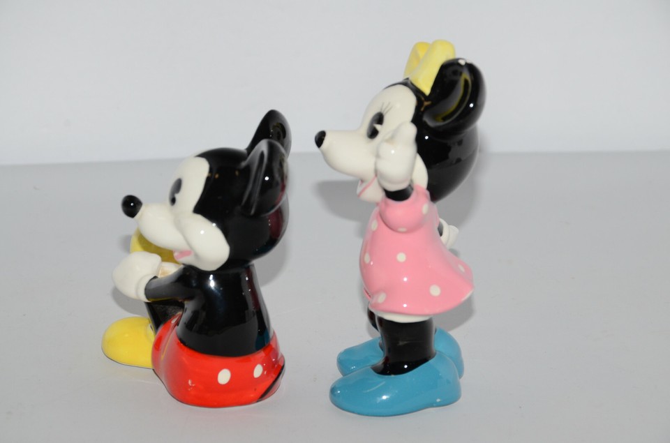 Japan PIE EYE 4" MINNIE & Mickey MOUSE Vtg 1960s Walt Disney Porcelain ...