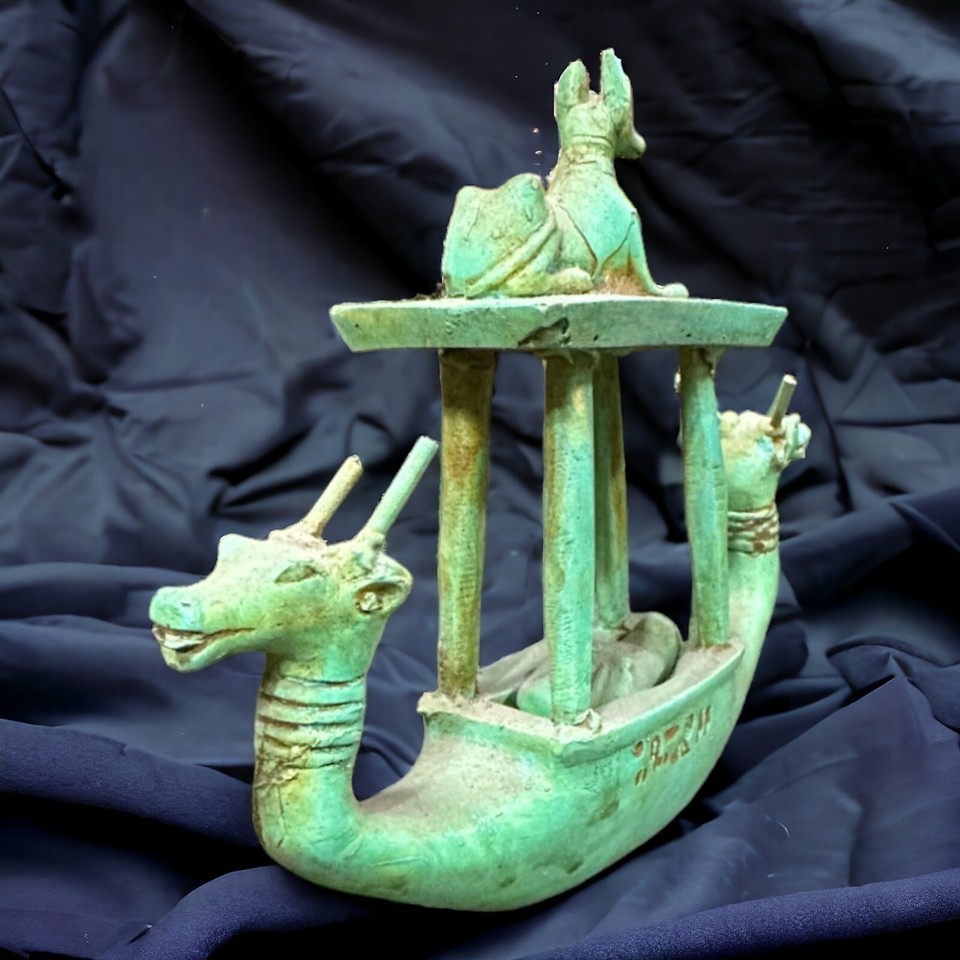 Rare Ancient Egyptian Boat Antiques Anubis Statue Egyptian Rare ...