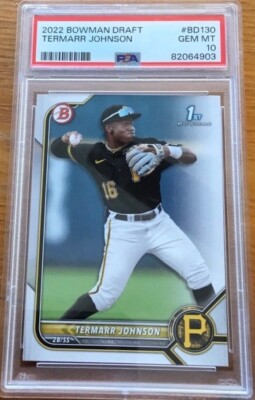 TERMARR JOHNSON ROOKIE 2022 Bowman Draft 1st Prospect #BD130 PSA 10 GEM ...