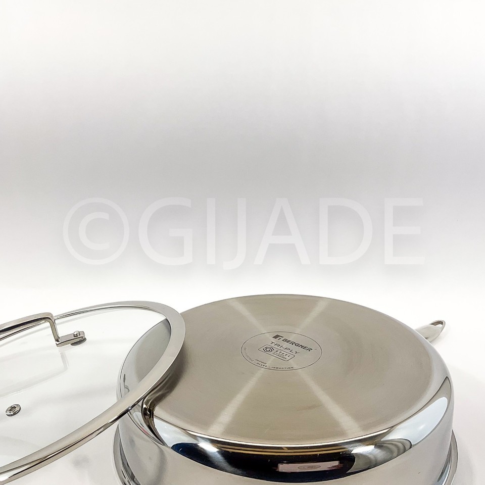Bergner Tri-Ply Steel Guard Technology 3.9qt Non-Stick Saute Pan ...