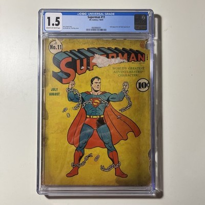 1941 D.C. Comics Superman 11 CGC 1.5 Classic Chains Cover TIMELESS | eBay