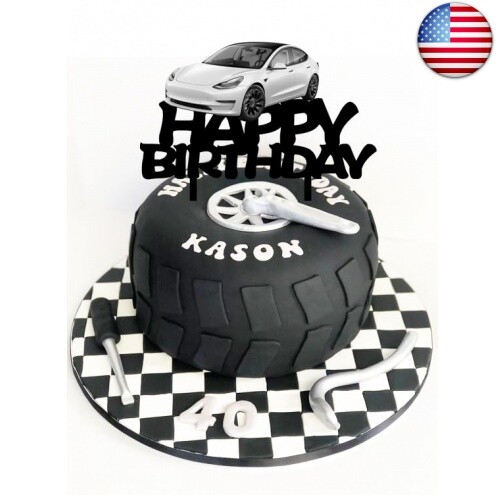 Electric Car Happy Birthday Cake Topper Electric Car Cake Topper for ...