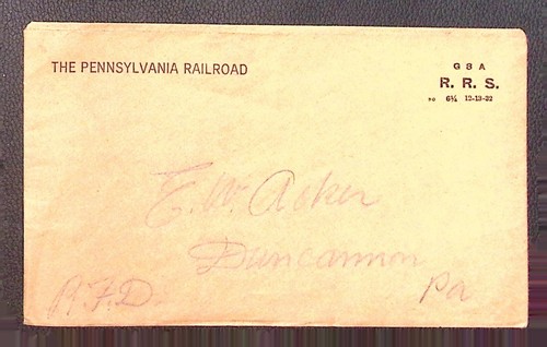 The Pennsylvania Railroad Envelope Vintage R.R.S. | eBay