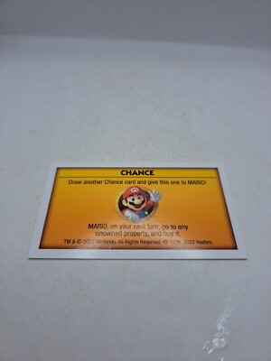 Monopoly Junior Super Mario Board Replacement Parts Chance Card Mario ...