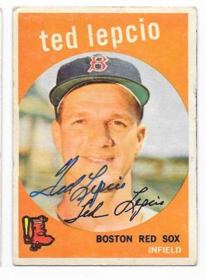TED LEPCIO 1959 TOPPS AUTOGRAPHED SIGNED # 348 RED SOX | eBay