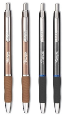Sharpie S-Gel 0.7mm gel Pen with Blue Ink 2 Champagne, 2 Gun Metal | eBay