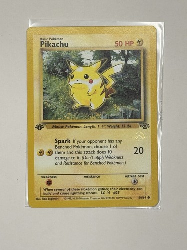 Pikachu Gold W Stamp 60/64 1st Edition Jungle Duelist Promo Pokemon ...