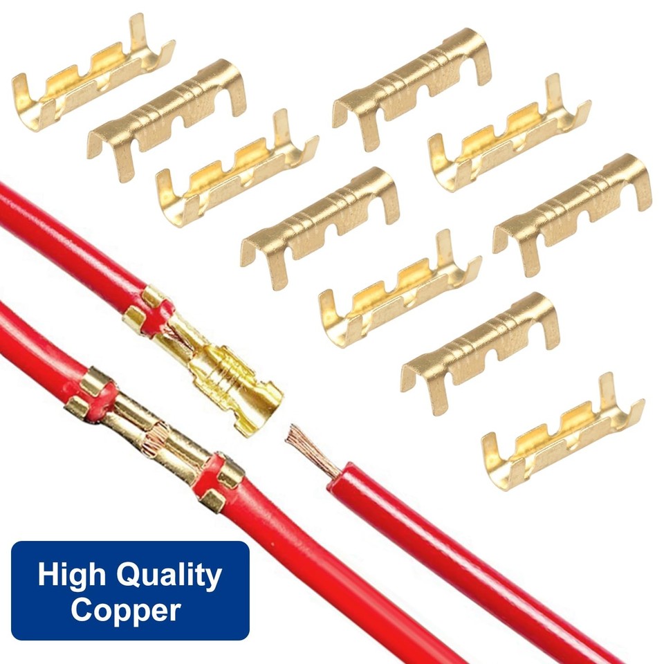 200Pcs U Shape Copper Ring Terminals,Open Barrel Crimp Terminals with ...