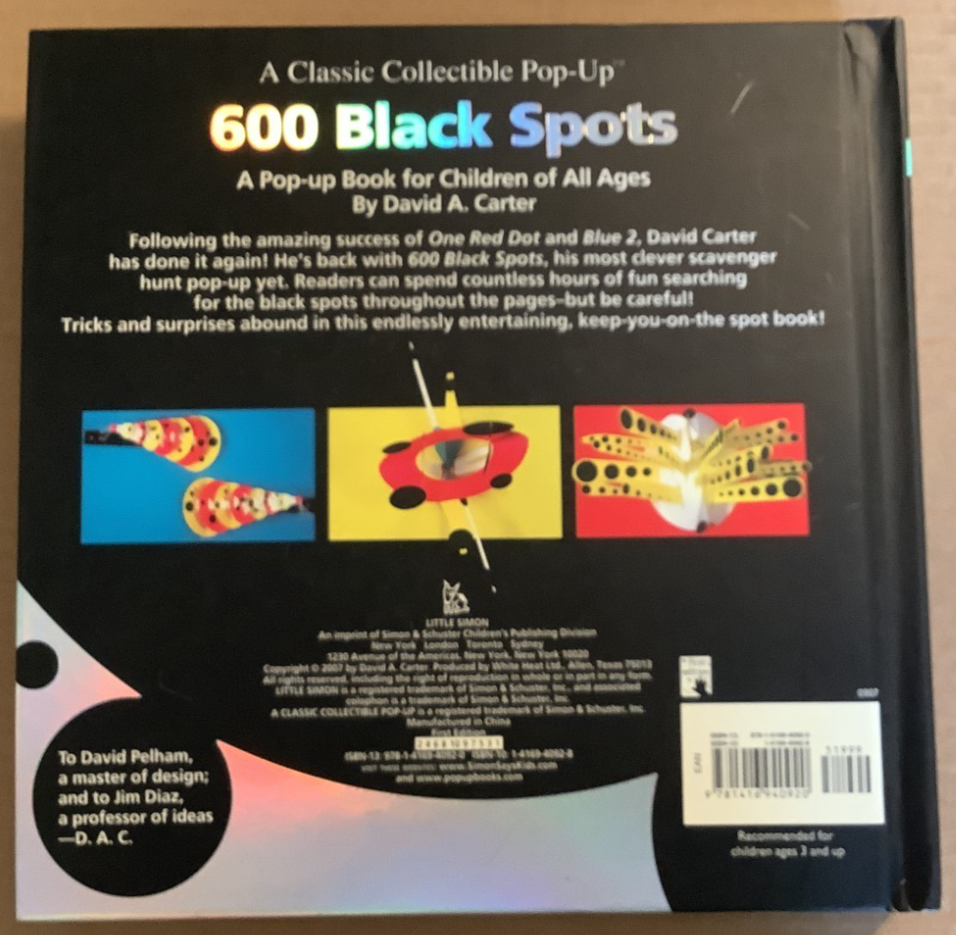 FINE 2007 HC First Edition Pop Up 600 Black Spots David Carter | eBay