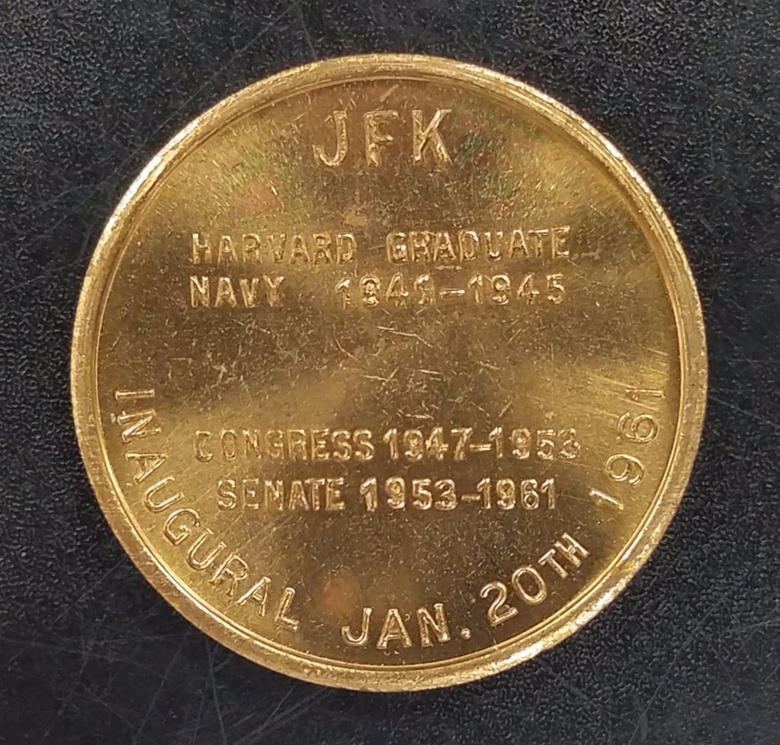 John F. Kennedy, 35th President, 1961 Inauguration, brass token! 29 mm ...