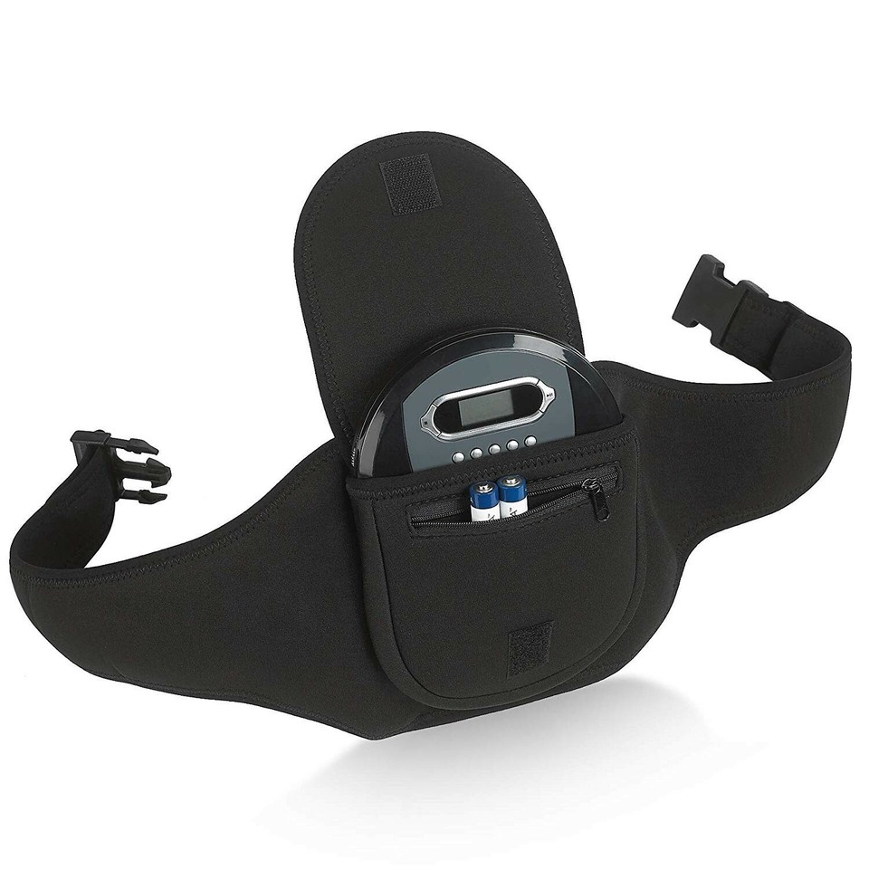 Deluxe Portable CD Player Holder Case with Belt - for Exercise, Hiking ...