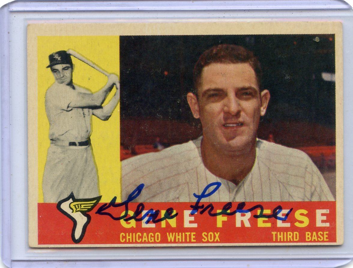 1960 TOPPS BASEBALL #435 GENE FREESE AUTOGRAPH CHICAGO WHITE SOX 102120 ...