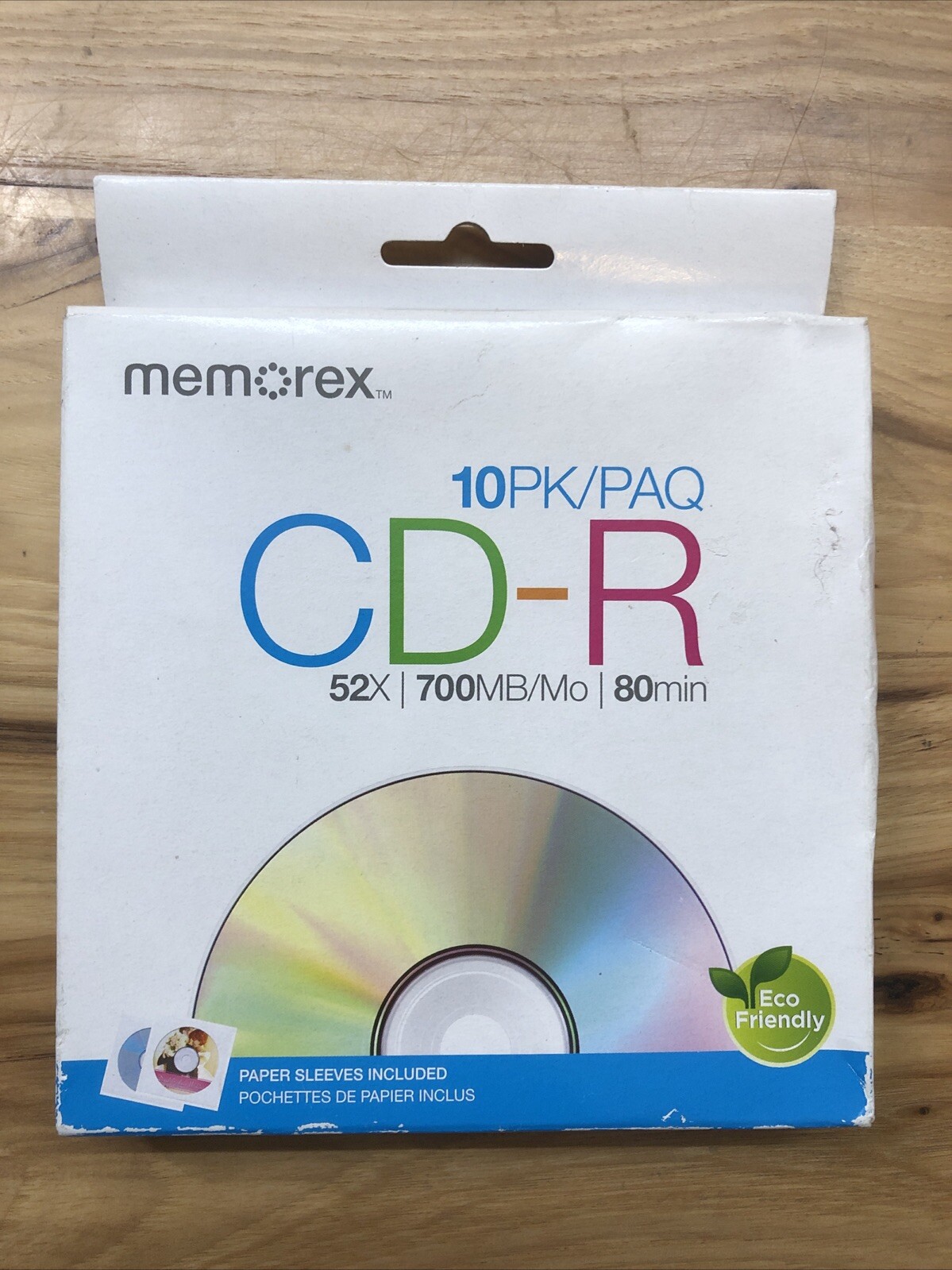 7 PK Memorex Cd-r 52x 700mb/mo 80 Min Blank CD Discs in Paper Sleeves ...