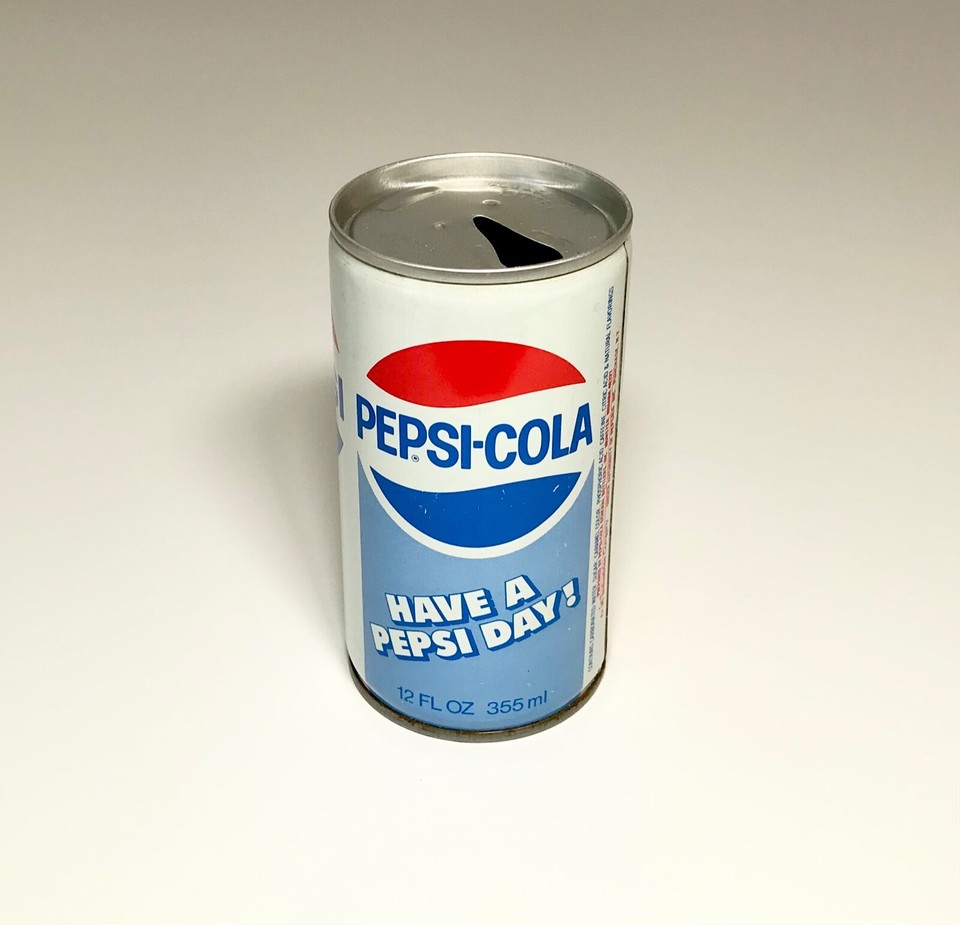PEPSI COLA “HAVE A PEPSI DAY!” PULL TAB TOP OPENED STEEL SODA CAN 12 OZ ...