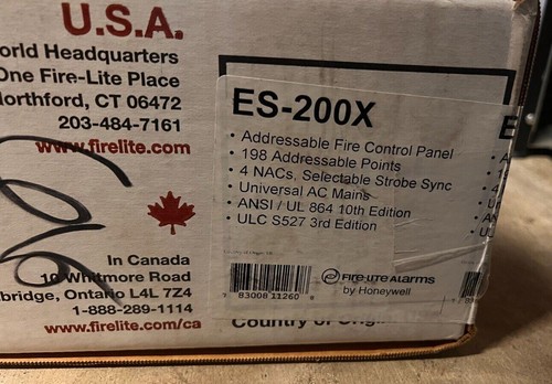 Fire-Lite ES200X Fire Alarm Addressable Control Panel for sale online ...