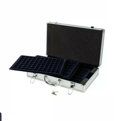Lidl Lockable Aluminium Coin Display Case with 5 Velour Trays and 2 ...