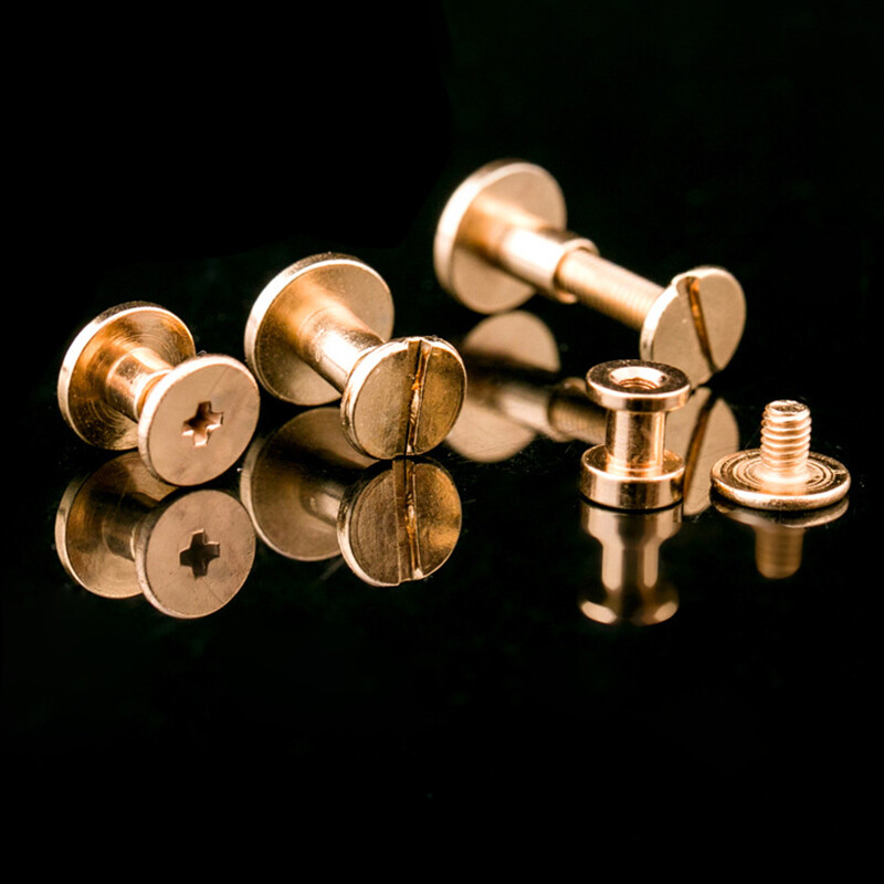 Flat Round Screw Leather Craft Nail Copper Solid Rivets Stud Head 6 9 ...