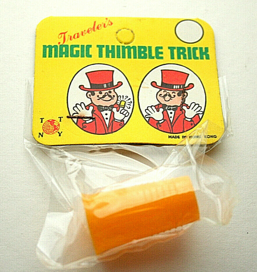 VTG Dime Store Toy Plastic Magic Thimble Trick 1970s NOS New Hong Kong ...