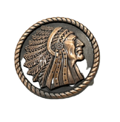 New! Bronze finish NATIVE AMERICAN INDIAN w/ HEADRESS SCARF SLIDE For ...