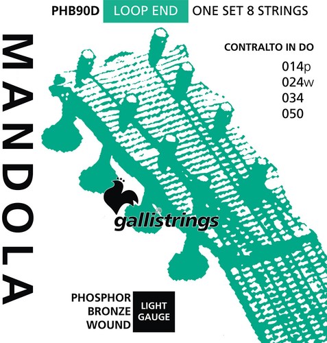 Galli PHB90D Tenor Mandola Strings, loop ended, for CGDA tuning 014 050 ...