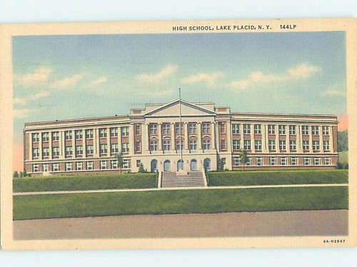 Pre-Chrome HIGH SCHOOL SCENE Adirondacks - Lake Placid New York NY a/26 ...