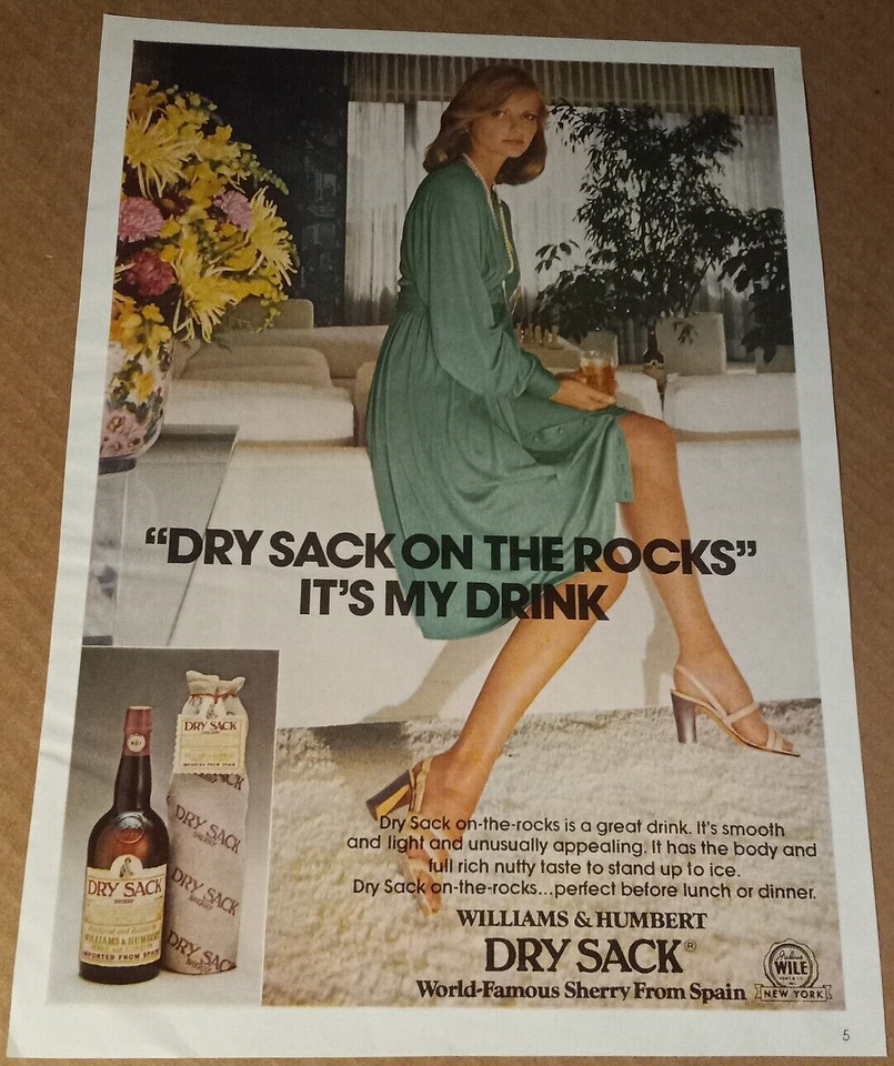 1975 print ad page -beautiful CHERYL TIEGS - Dry Sack Sherry vintage ...
