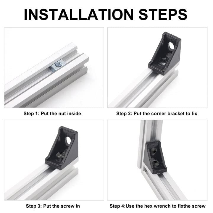 2020 Aluminum Extrusion Corner Bracket Set T Slot Corner Bracket w ...