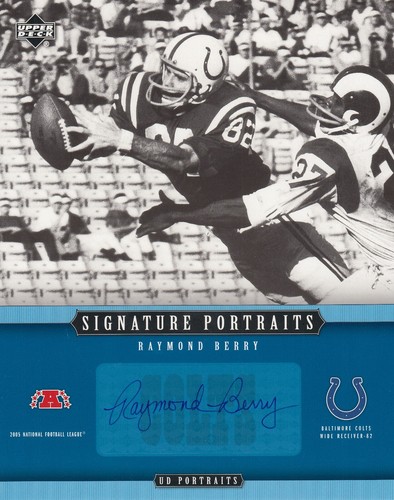 2005 Upper Deck Portraits Raymond Berry 8x10 Signature Baltimore Colts ...