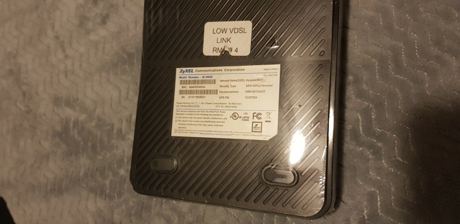 Zyxel Q1000Z VDSL2 Modem & Wireless Router | eBay