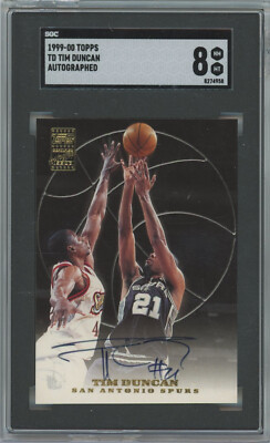 1999-00 Topps TIM DUNCAN Auto SGC 8 | eBay
